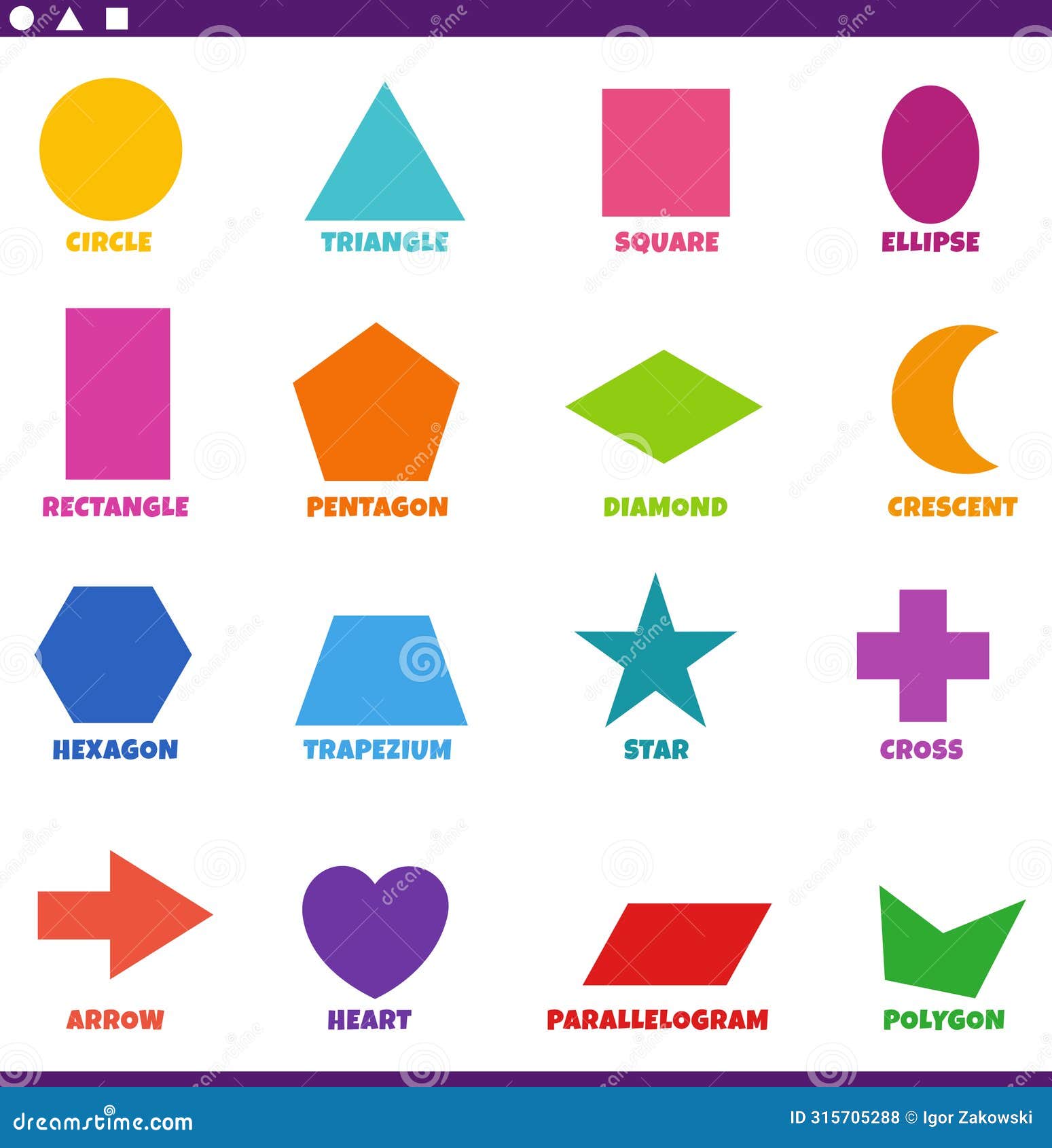 Basic Geometric Shapes With Cartoon Animals Vector Illustration ... Basic Geometric Shapes With Cartoon Animals Vector Illustration ...