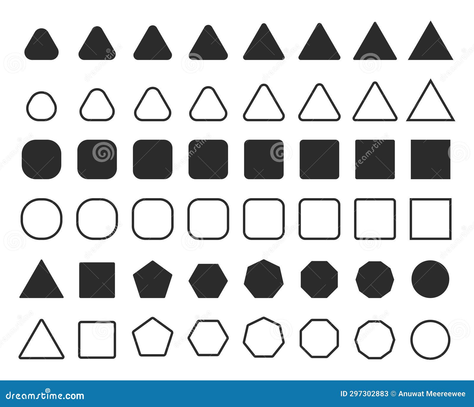 Circular Triangle Logo Design Set Vector Illustration | CartoonDealer ...