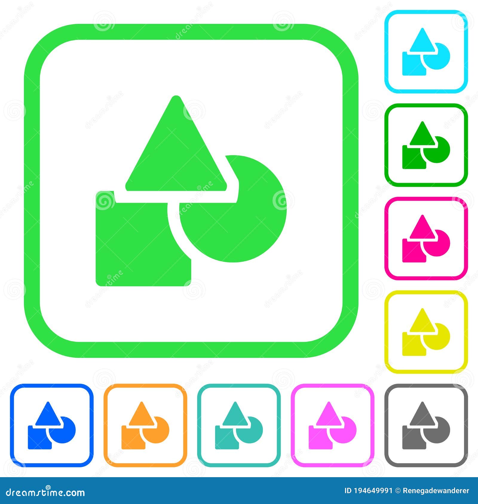 Basic Geometric Shapes Vivid Colored Flat Icons Stock Vector ...
