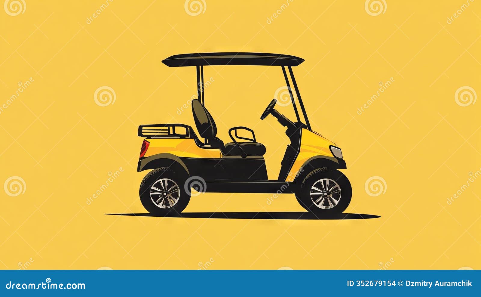 A Basic Golf Cart Symbol on a Plain Beige Backdrop Stock Illustration ...