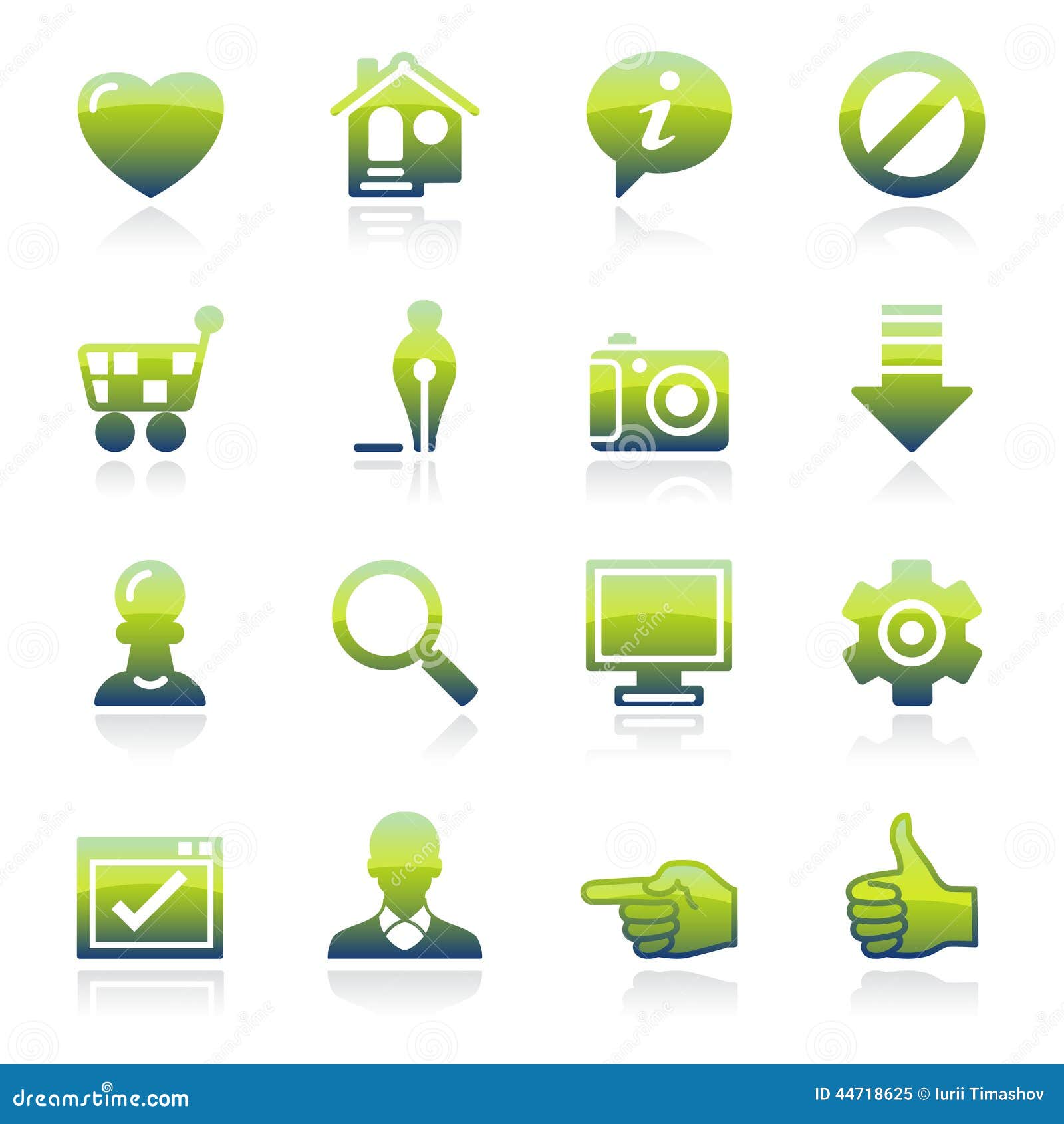 Basic green icons. stock vector. Illustration of internet - 44718625