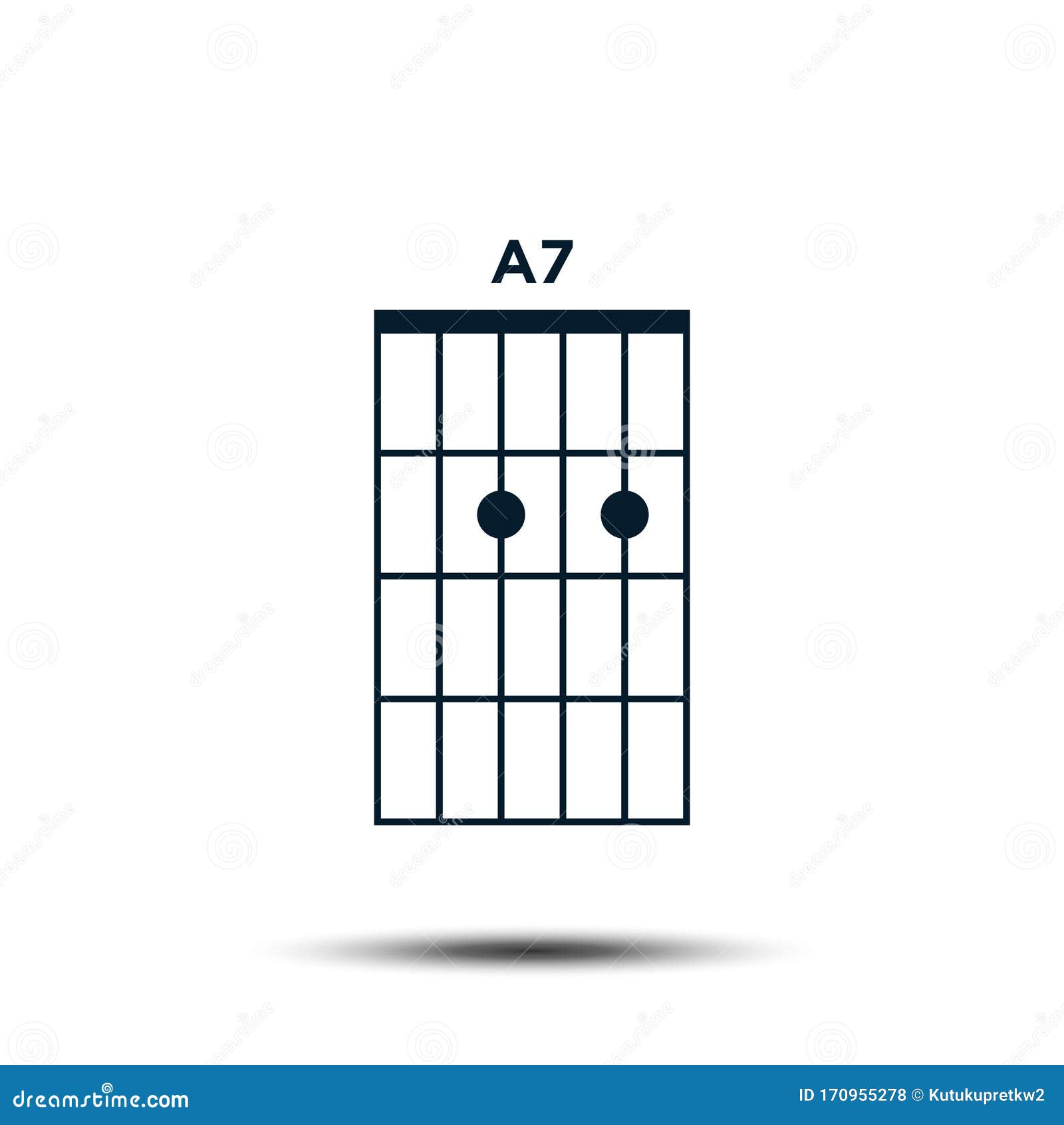 A7, Basic Guitar Chord Chart Icon Vector Template Stock Vector ...