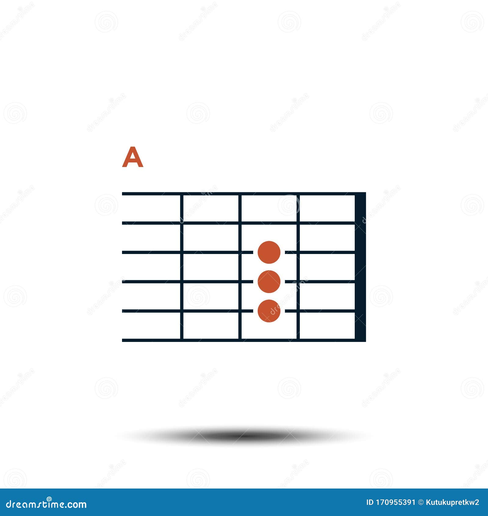 A, Basic Guitar Chord Chart Icon Vector Template Stock Vector ...