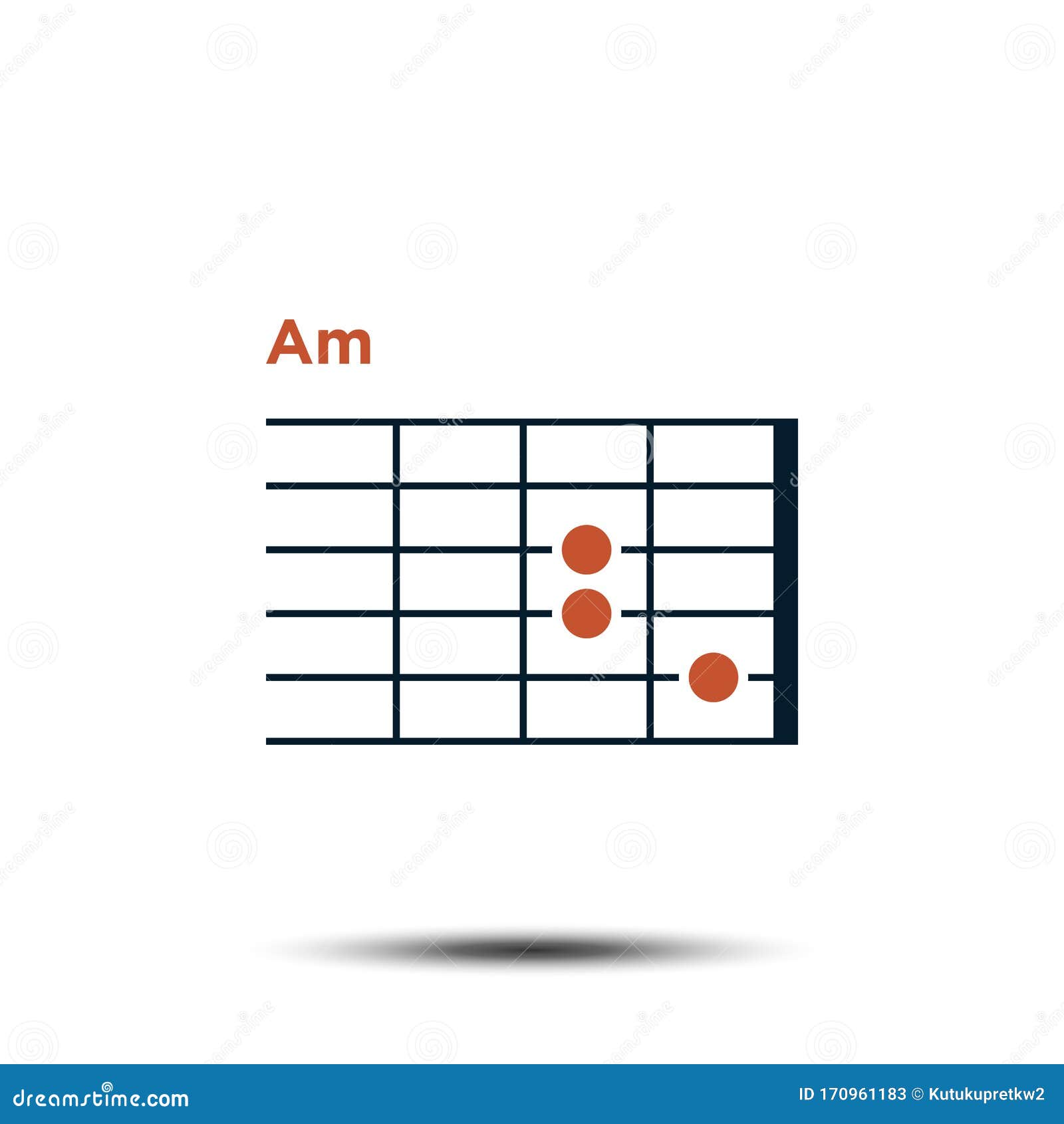 Am, Basic Guitar Chord Chart Icon Vector Template Stock Vector ...