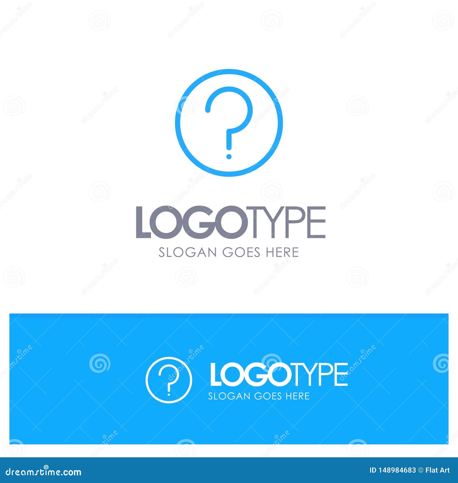 Basic, Help, Ui, Mark Blue OutLine Logo with Place for Tagline Stock ...