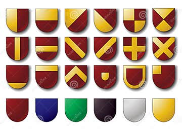 Basic heraldry shields stock vector. Illustration of curve - 14021919