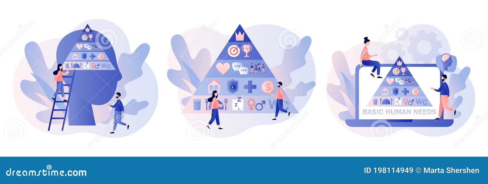 Maslow's Hierarchy Of Needs Cartoon Vector | CartoonDealer.com #68102101