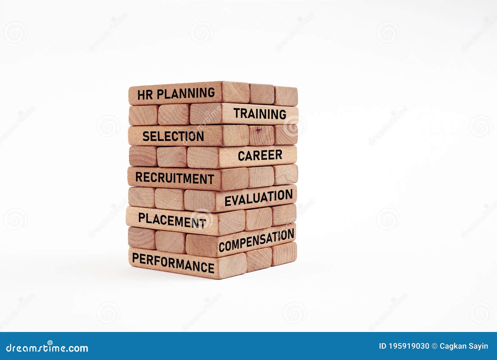 Basic Human Resources Concepts or Words Written on Stacked Wooden ...