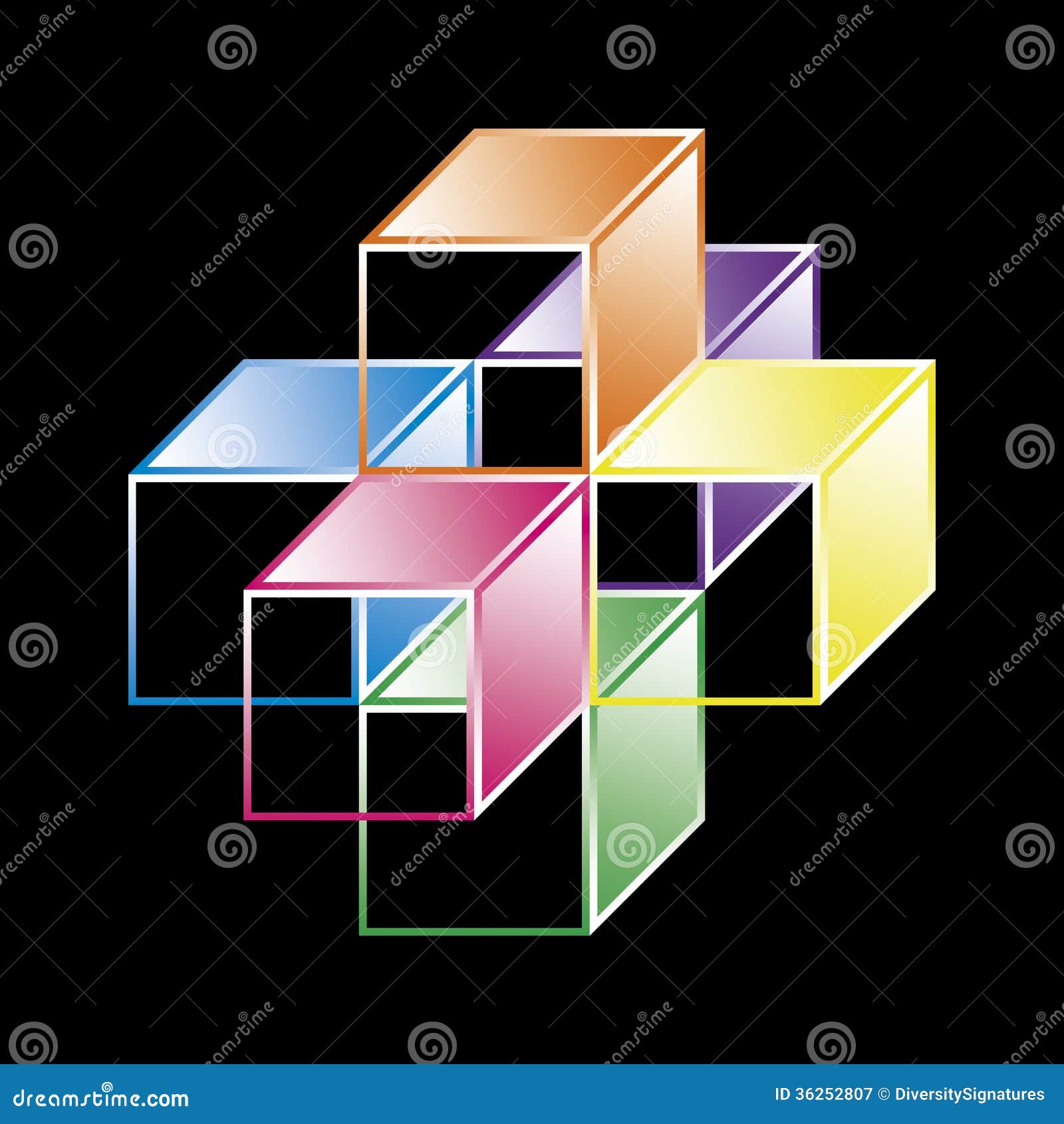 Basic Hypercube - Mathematical Shape Stock Illustration - Illustration ...