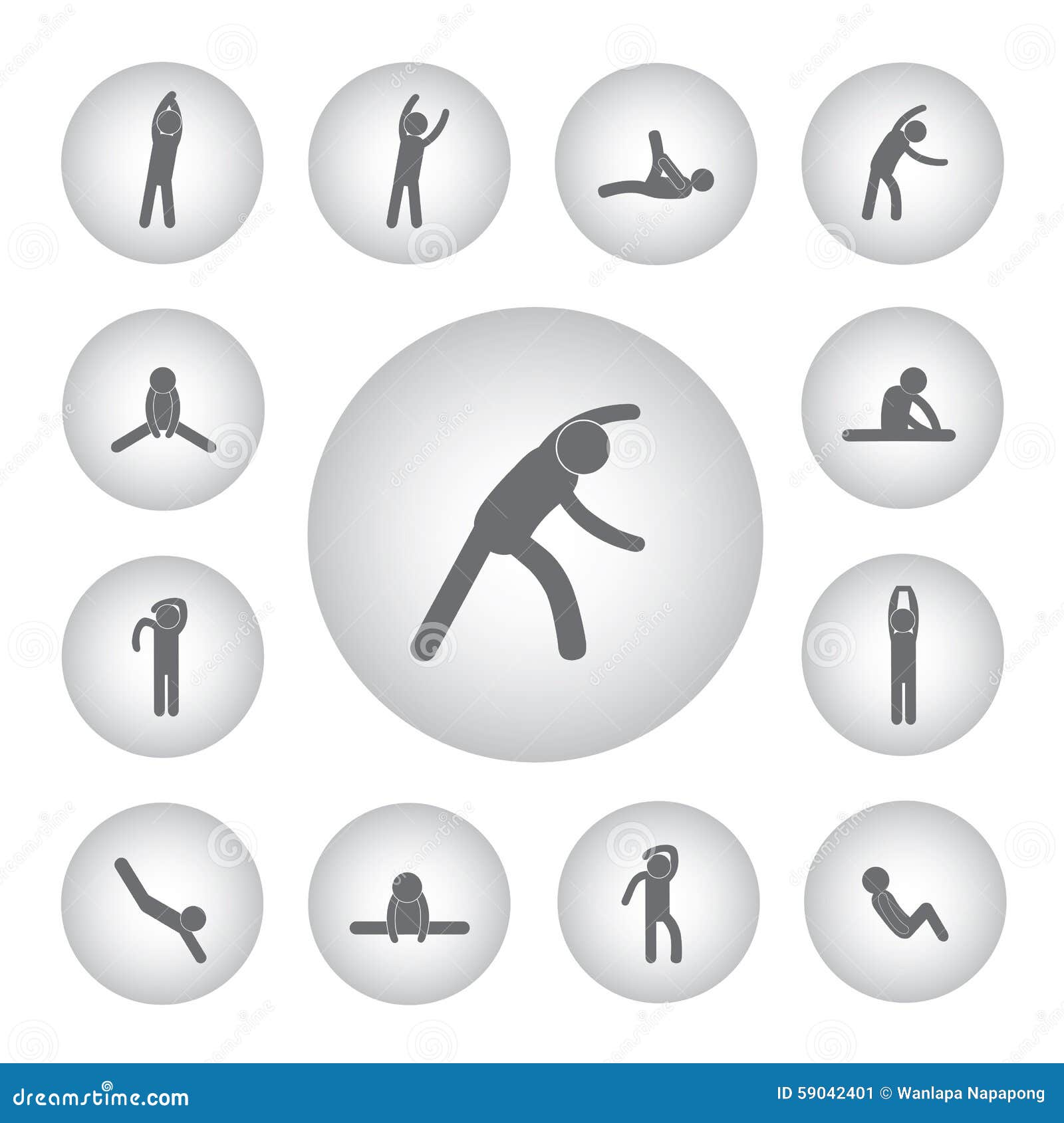 Basic Icon for Body Exercise Stock Vector - Illustration of sport, foot ...