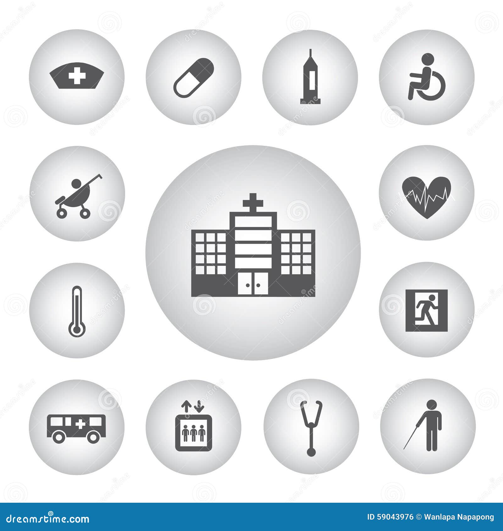 Basic icon for hospital stock vector. Illustration of medication - 59043976