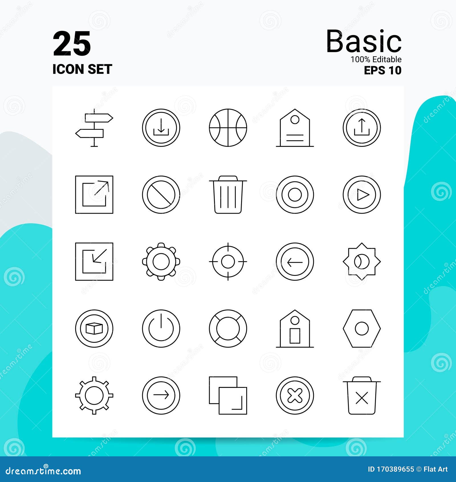 25 Basic Icon Set. 100% Editable EPS 10 Files. Business Logo Concept ...