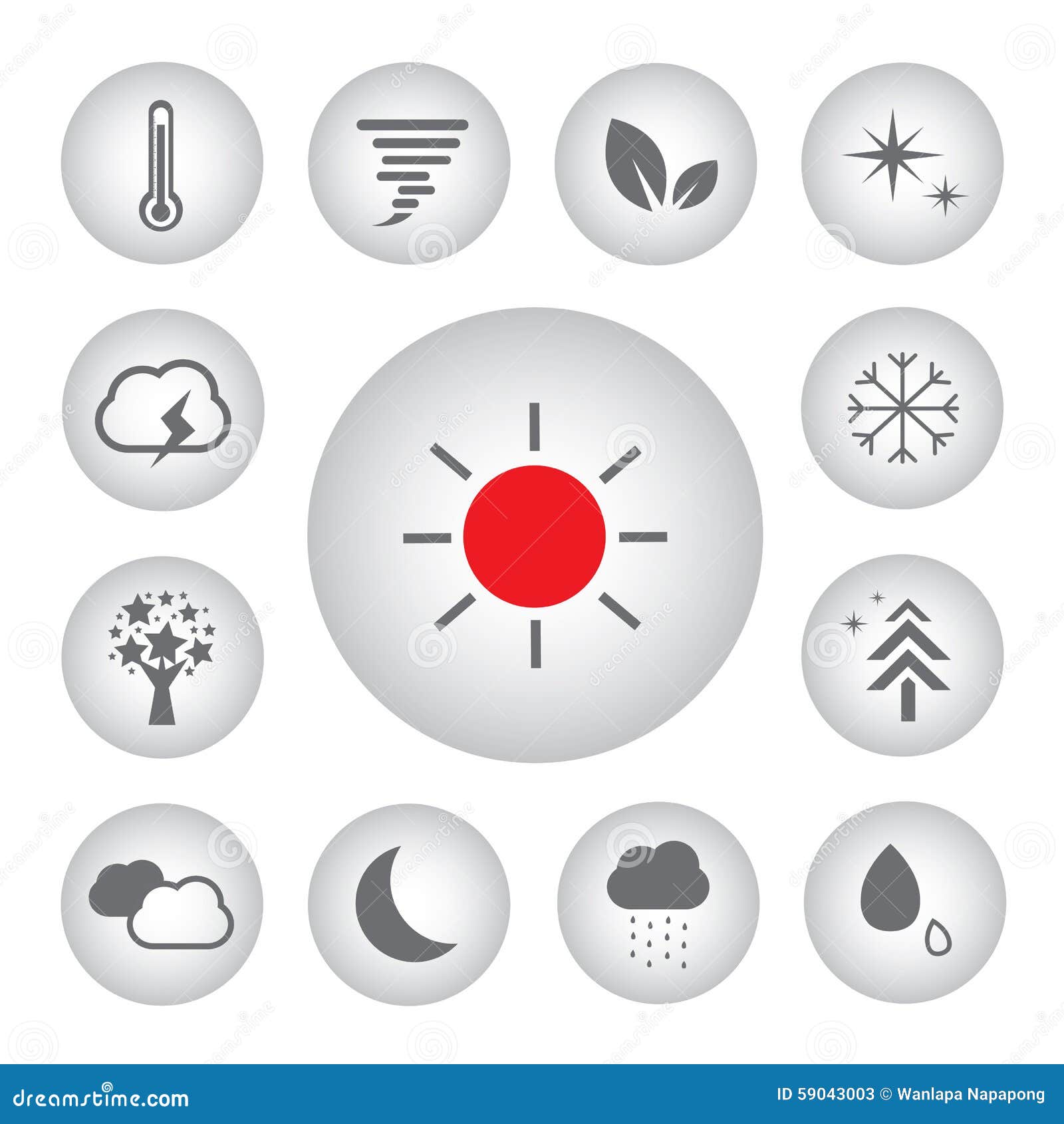 Basic icon set for weather stock vector. Illustration of nature - 59043003