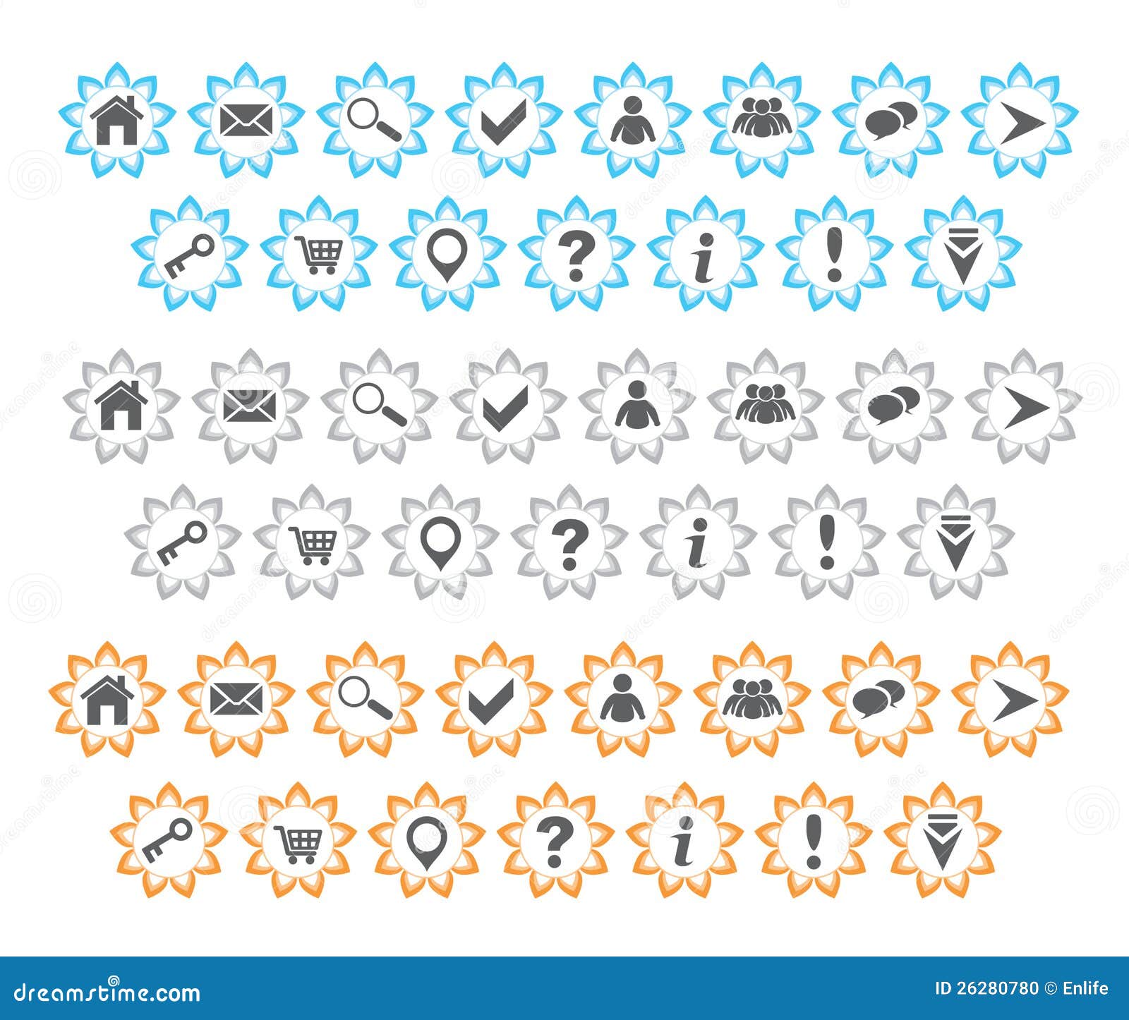 Basic icons set stock vector. Illustration of mail, commercial - 26280780