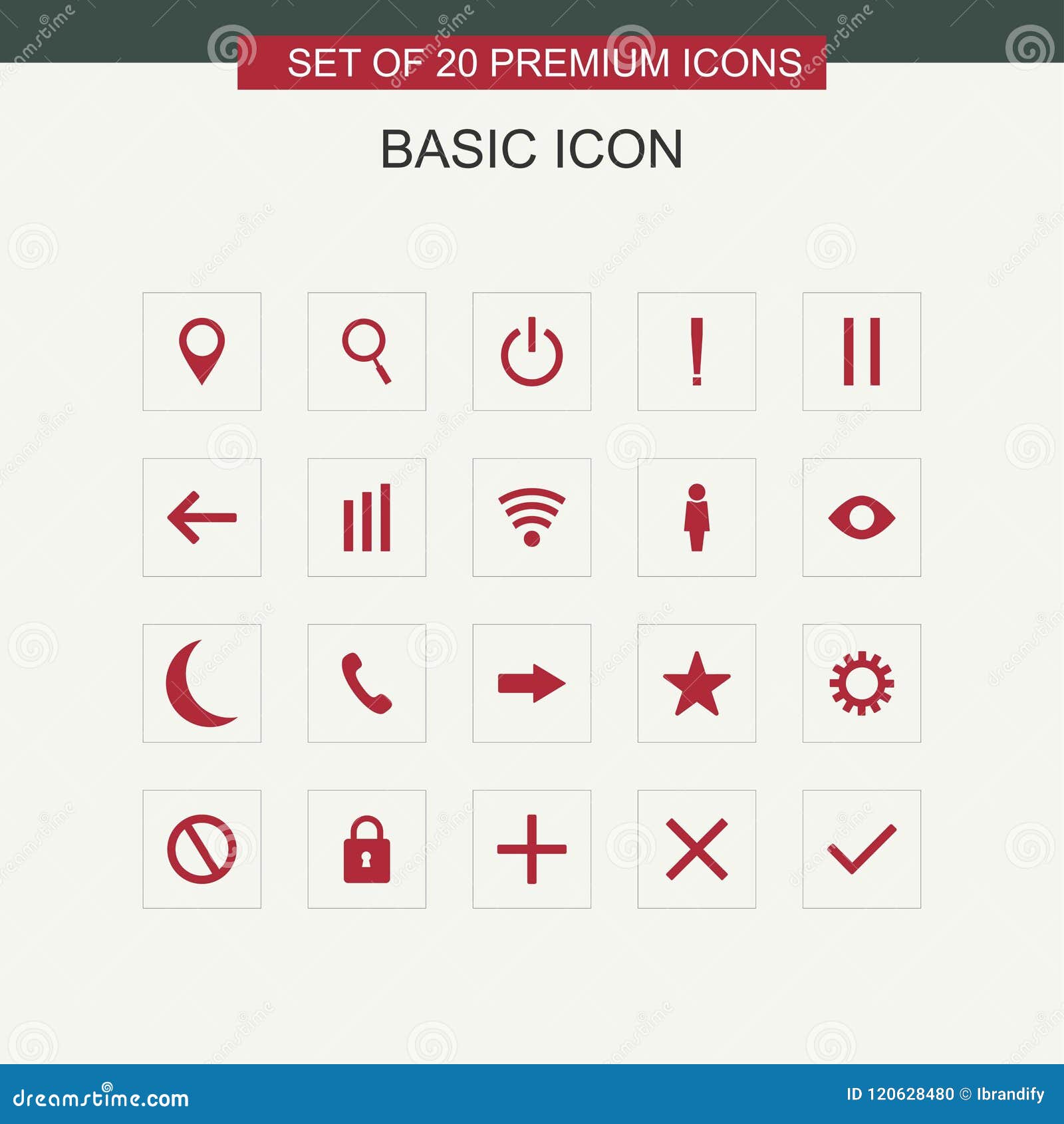 Basic icons set vector stock vector. Illustration of vector - 120628480