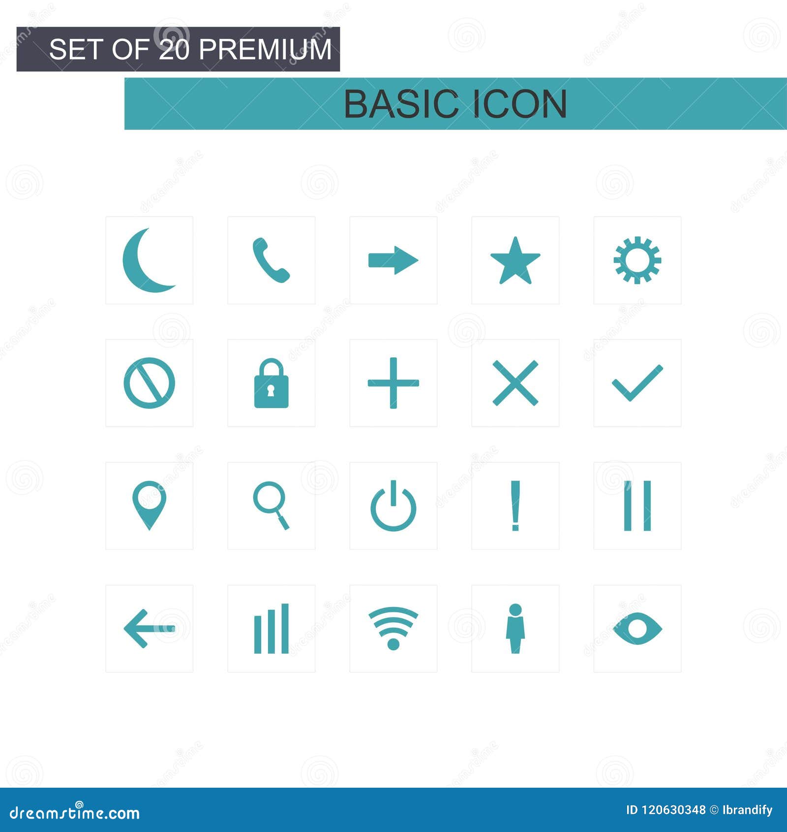 Basic icons set vector stock vector. Illustration of interface - 120630348