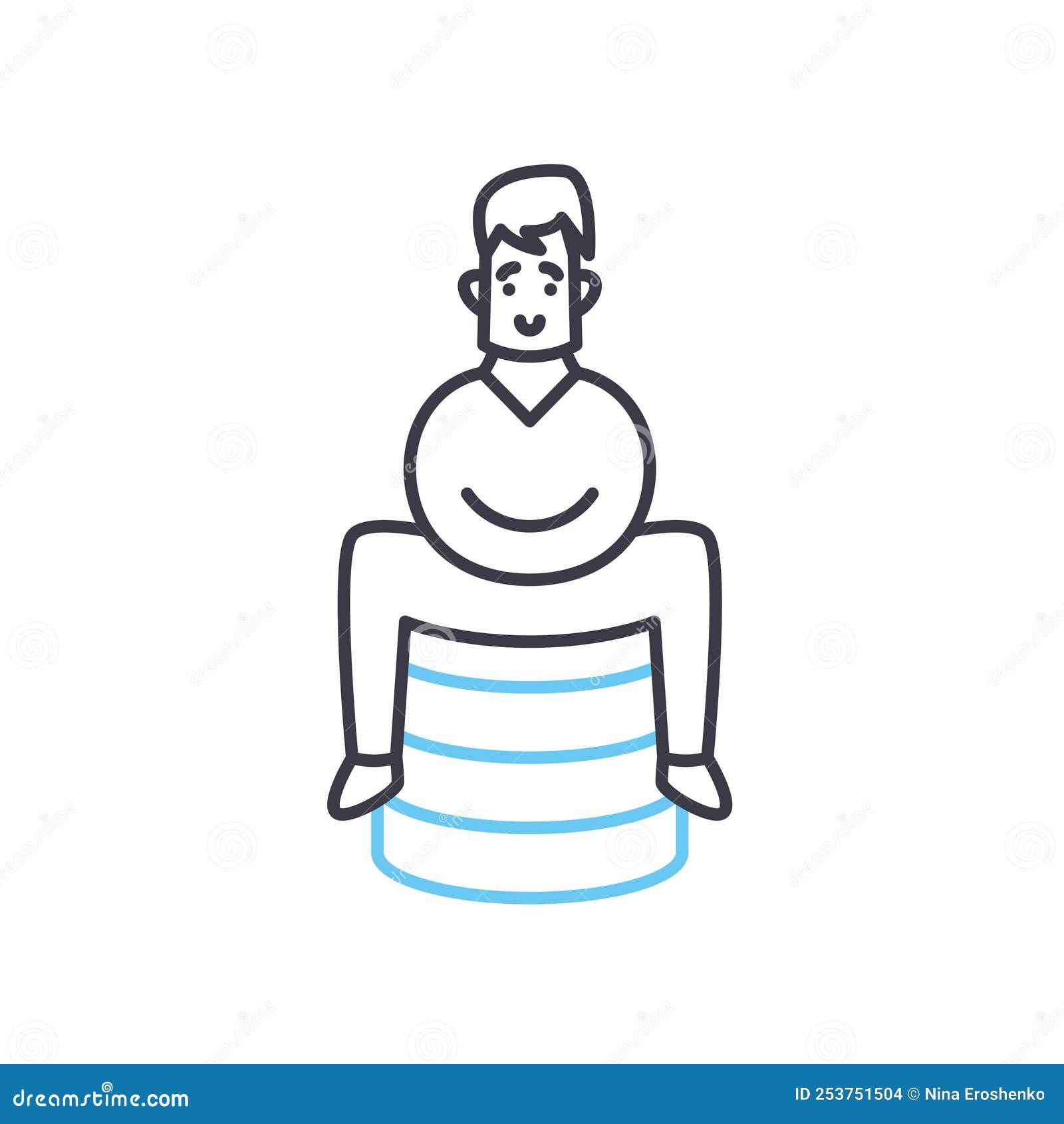 Basic Income Line Icon, Outline Symbol, Vector Illustration, Concept ...