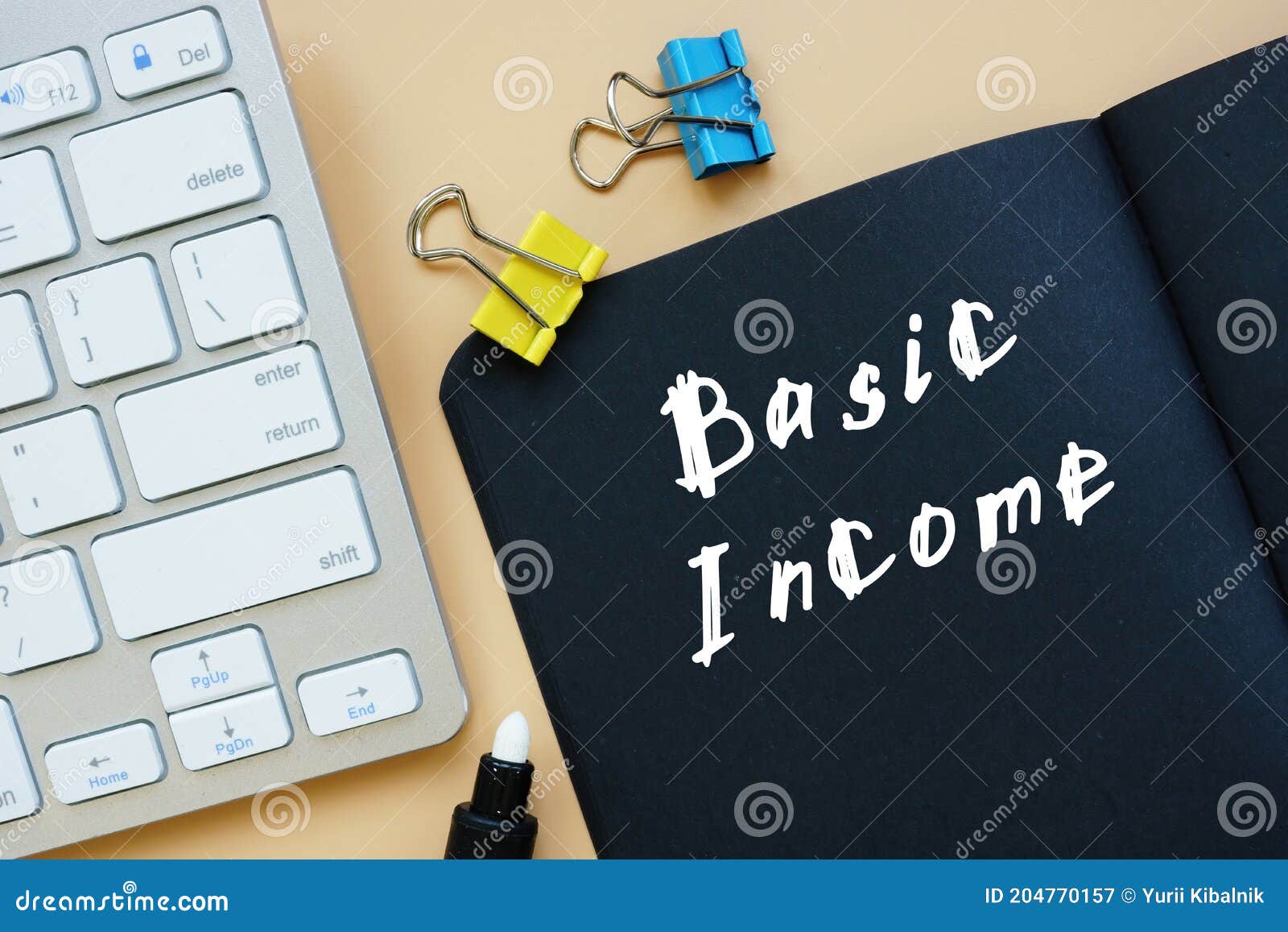 Basic Income Sign on the Page Stock Image - Image of healthy, spending ...