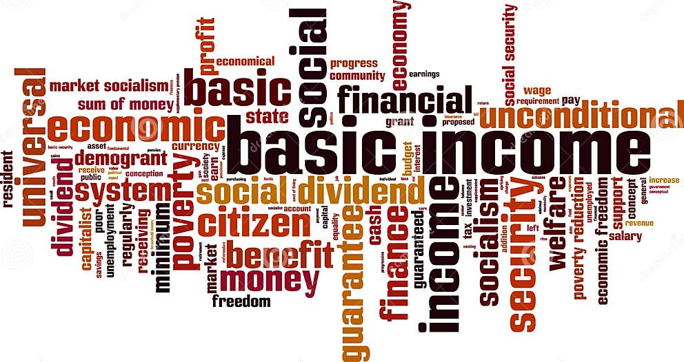 Basic income word cloud stock vector. Illustration of cash - 146355896
