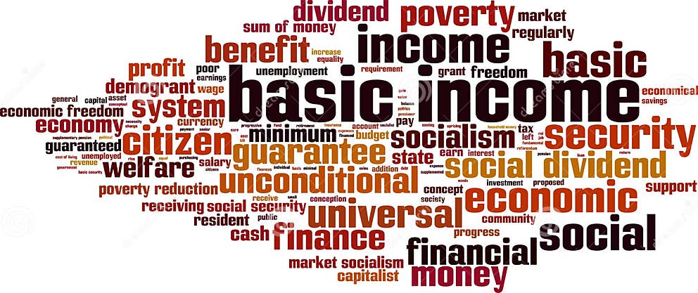 Basic income word cloud stock vector. Illustration of demogrant - 190193411