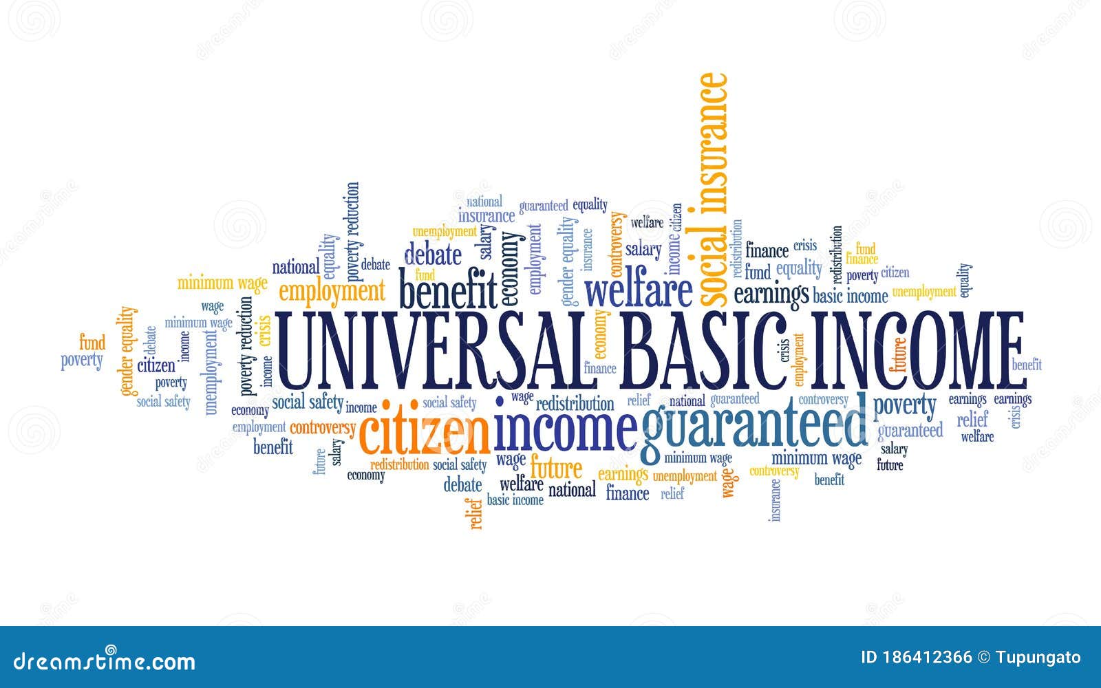 Basic income word cloud stock illustration. Illustration of issue ...