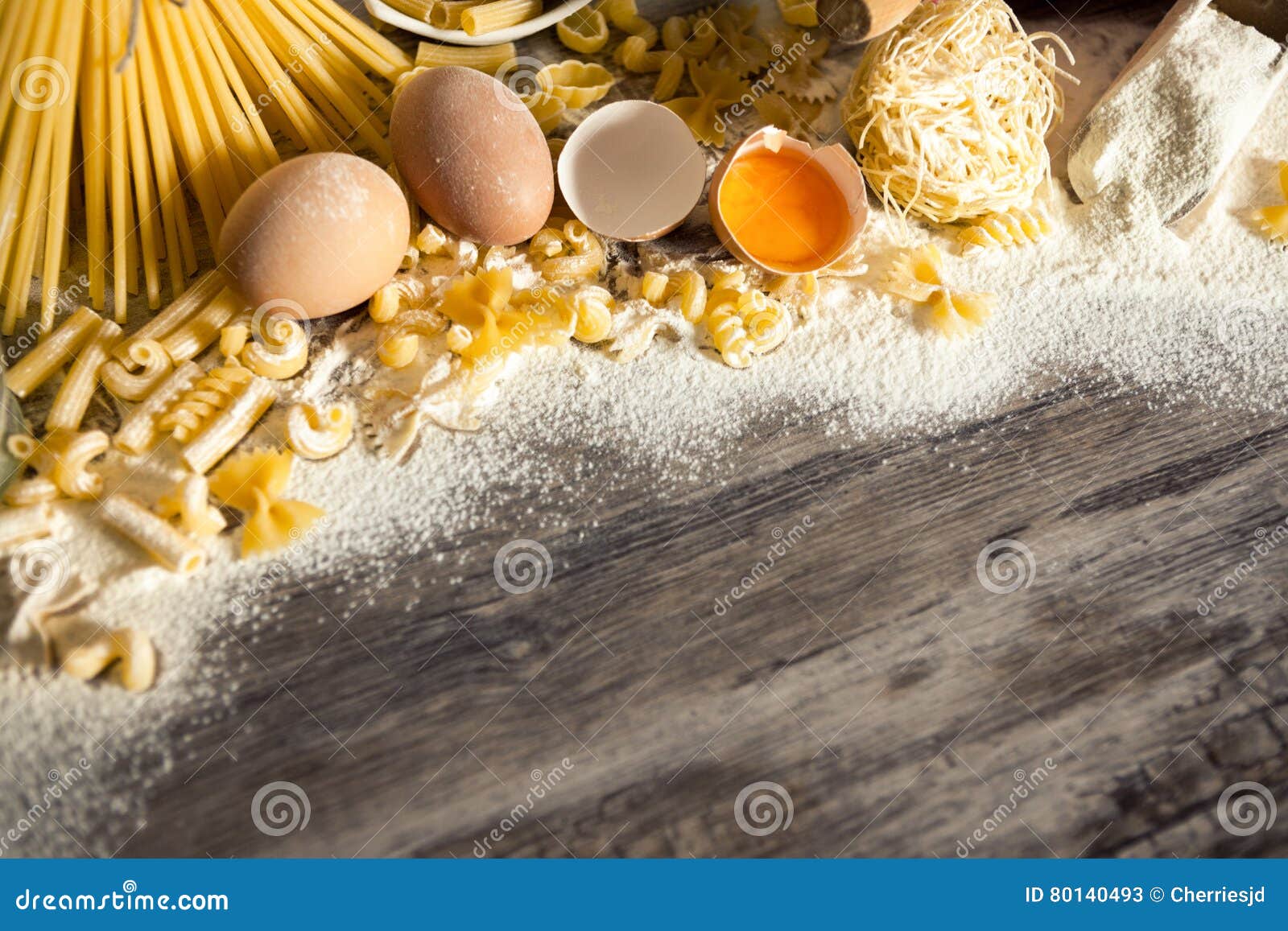 Basic Ingredients for Making a Delicious Pasta Stock Image - Image of ...