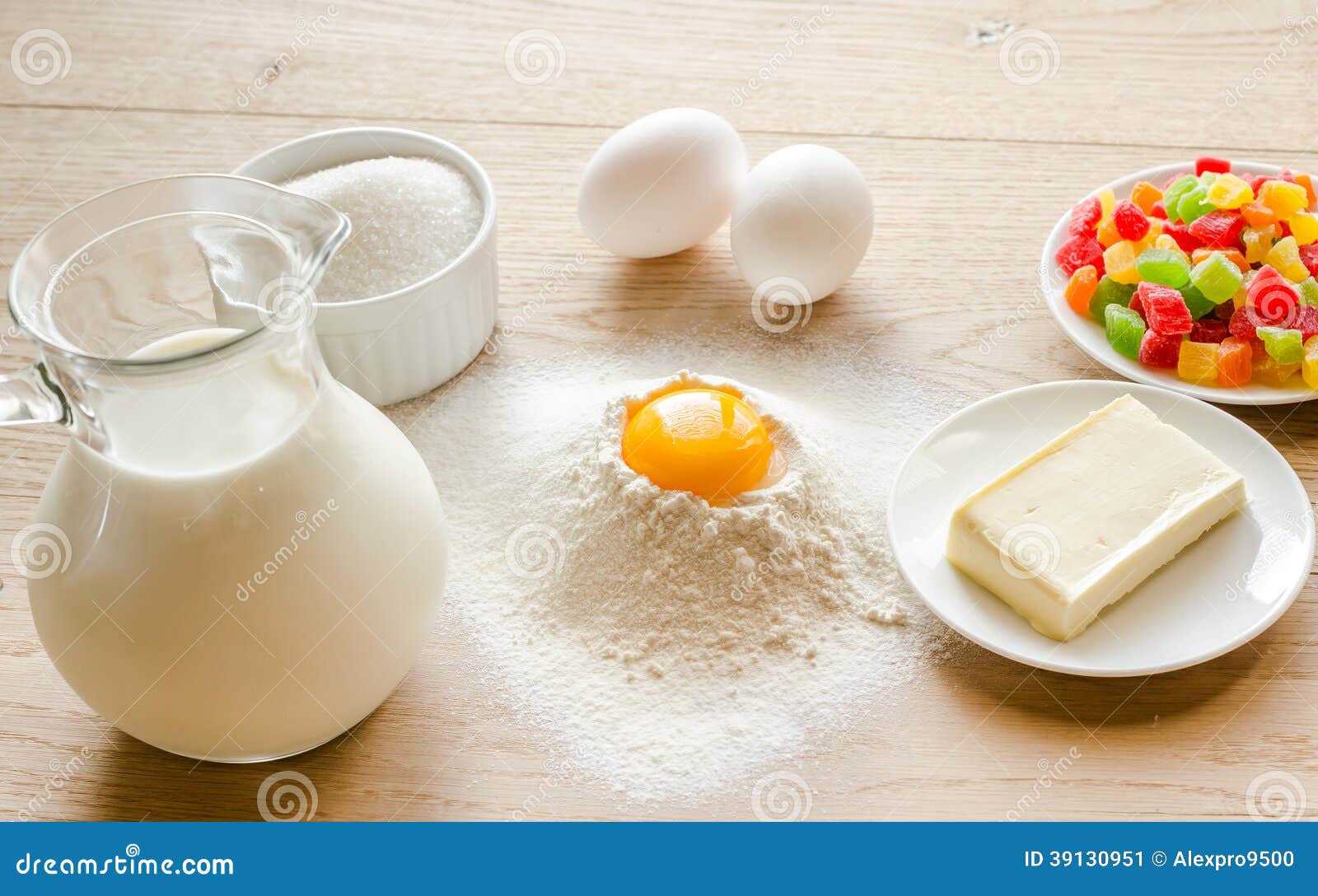 Basic Ingredients for Sweet Bread (panettone) Stock Image - Image of ...