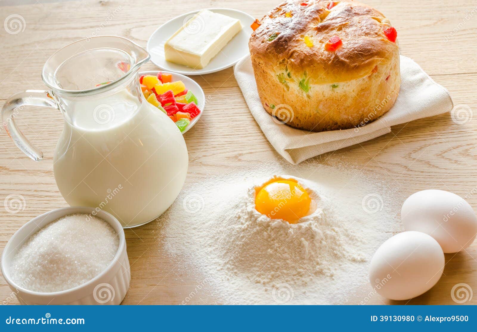 Basic Ingredients for Sweet Bread (panettone) Stock Photo - Image of ...