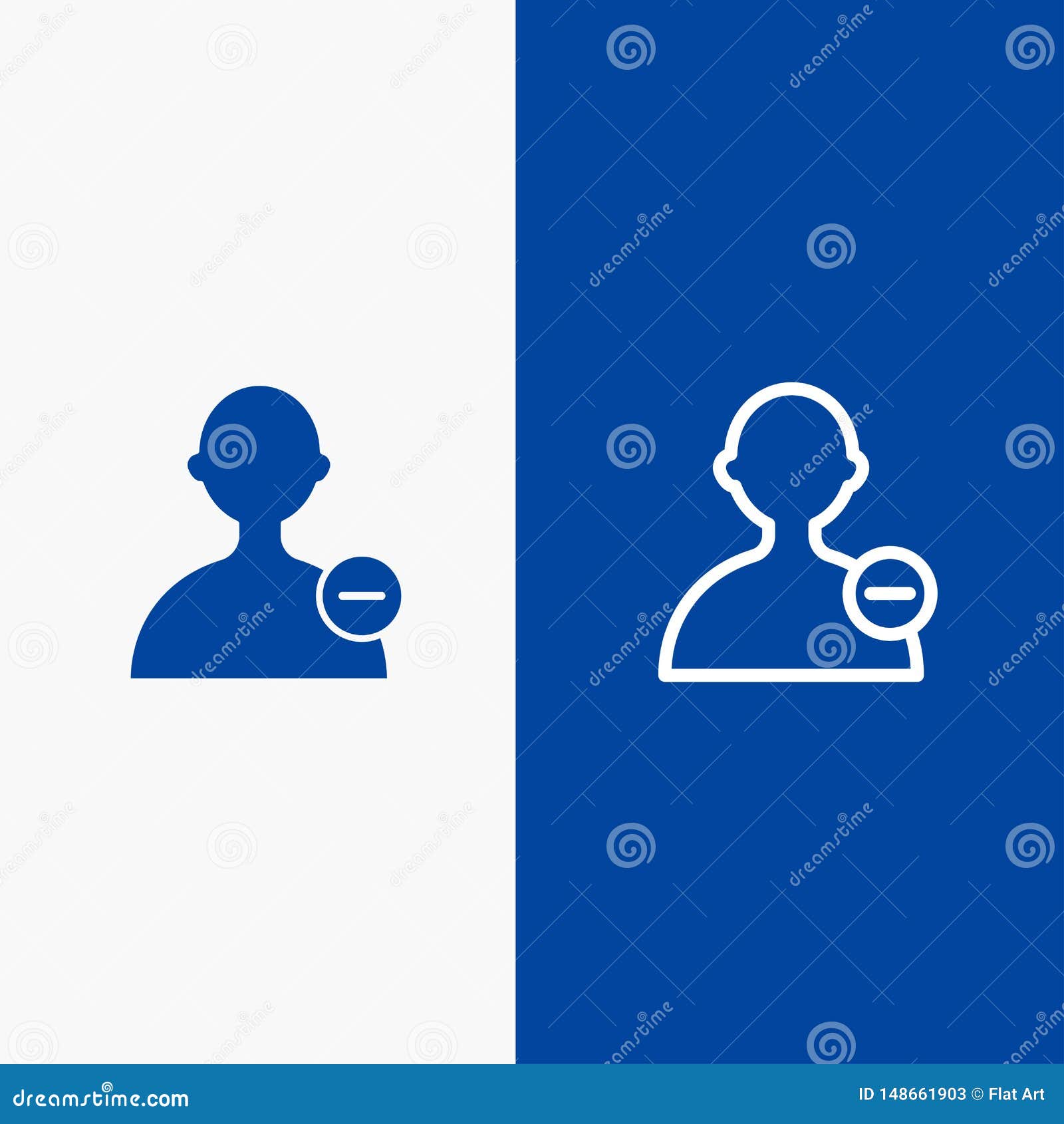 Basic, Interface, User Line and Glyph Solid Icon Blue Banner Line and ...