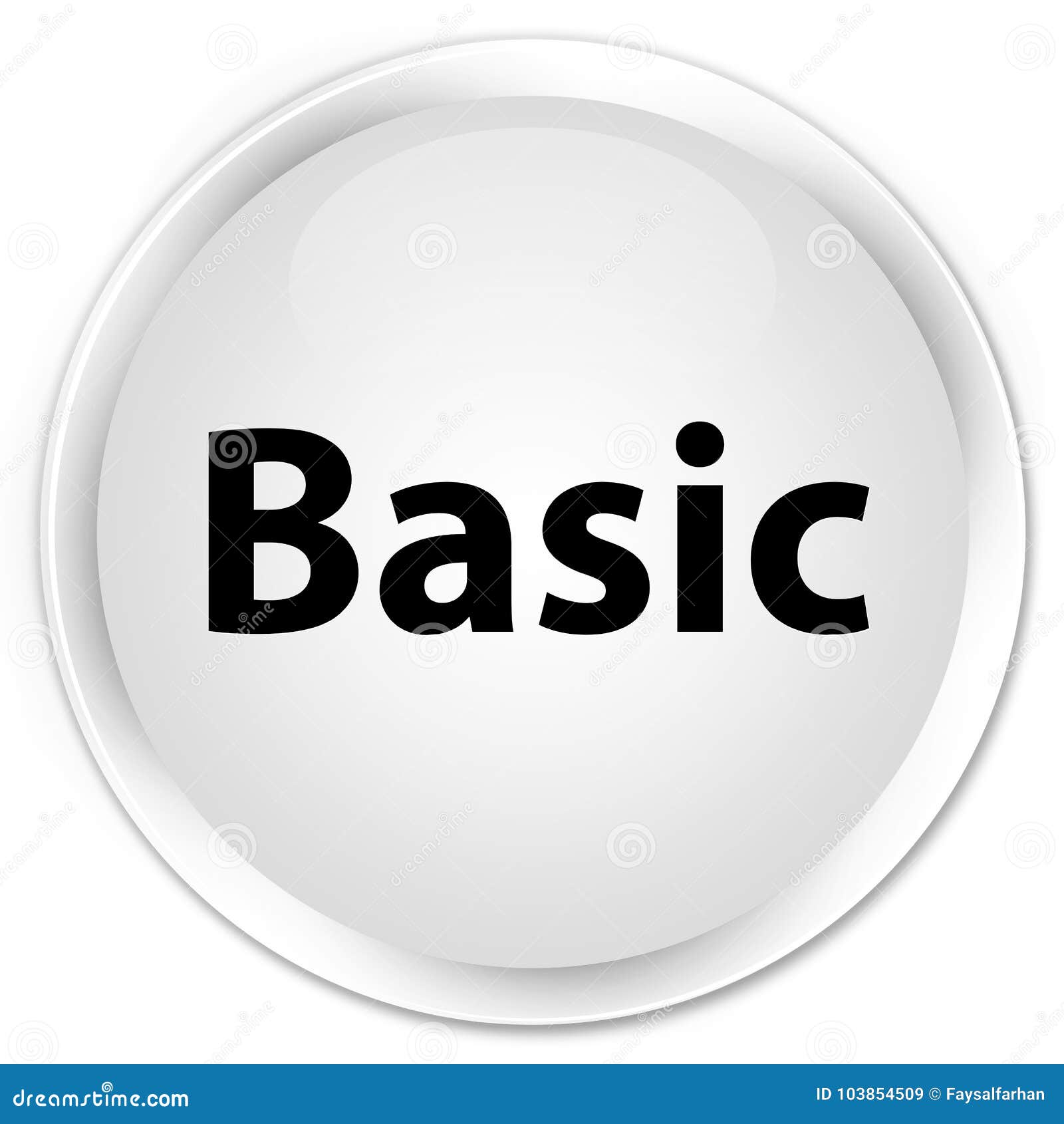 Basic Premium White Round Button Stock Illustration - Illustration of ...