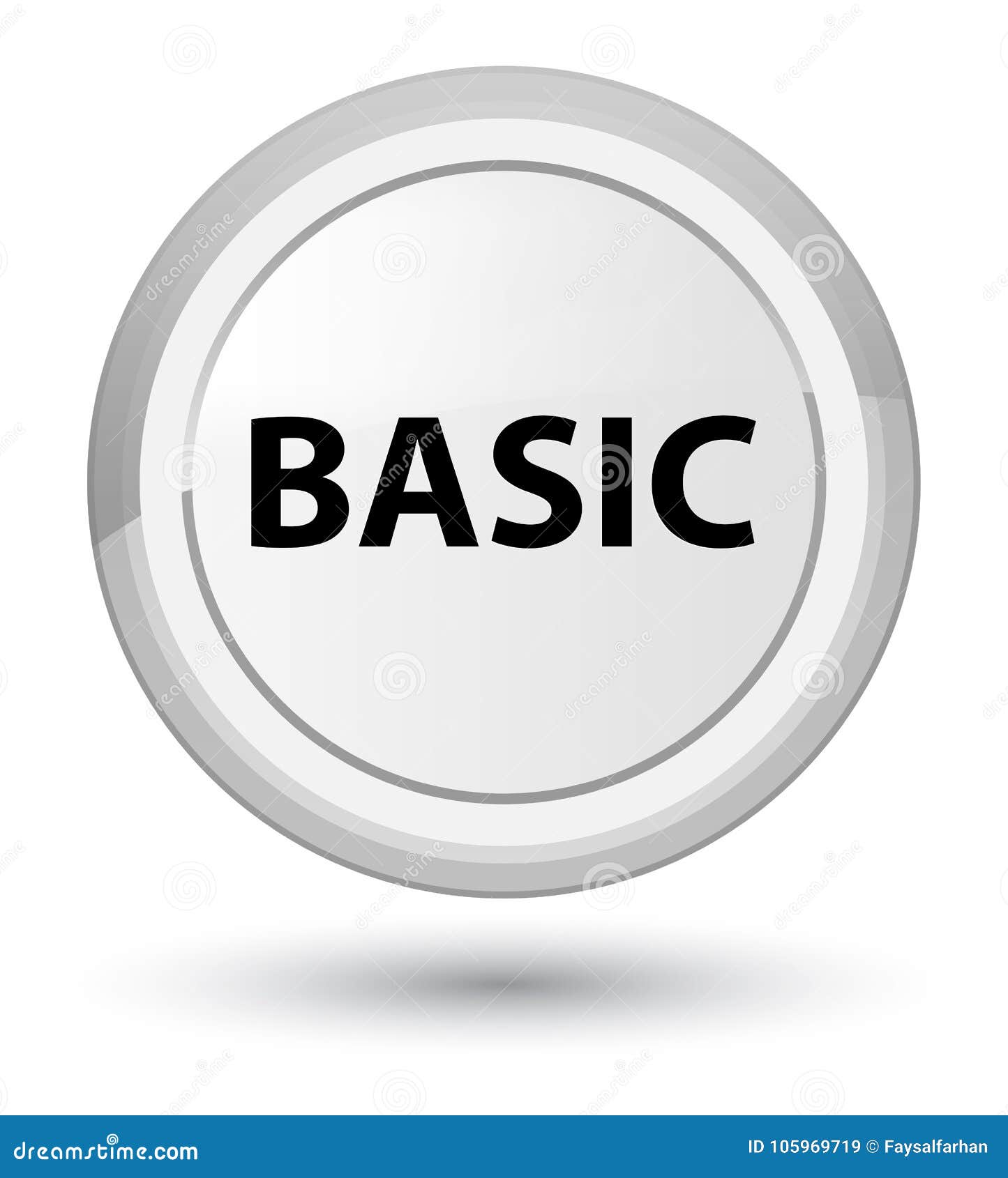 Basic Prime White Round Button Stock Illustration - Illustration of ...