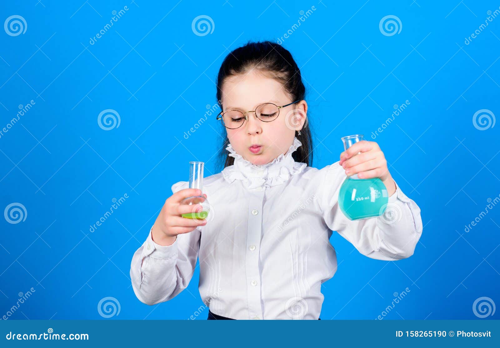 Basic Knowledge. Knowledge Day. Serious about Studying. Schoolgirl with ...