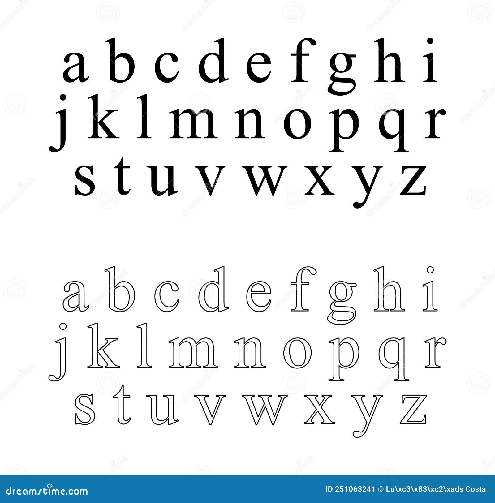 Basic Latin Alphabet Cartoon Vector | CartoonDealer.com #251063241