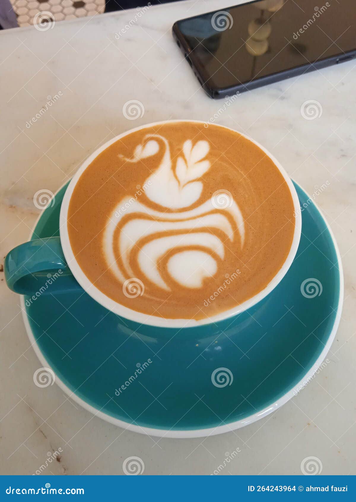 Basic latte art swan stock photo. Image of latte, basic - 264243964