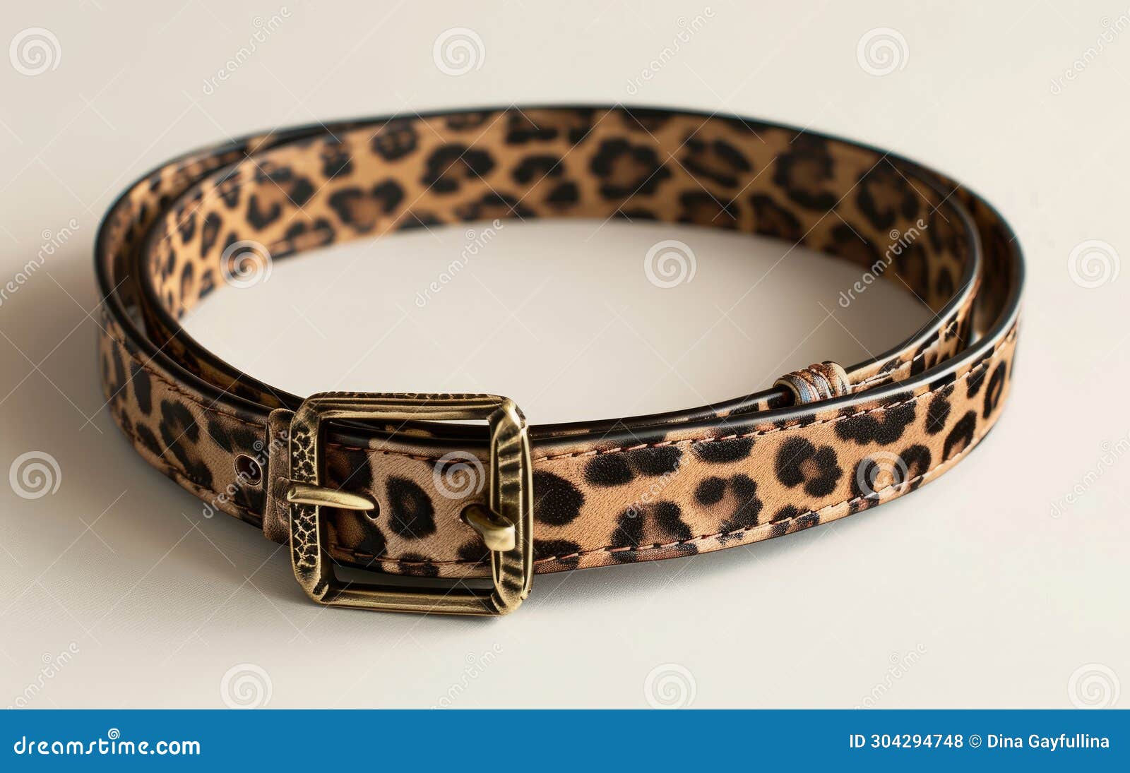 Basic Leopard Print Belt on a Neutral Backdrop Stock Illustration ...