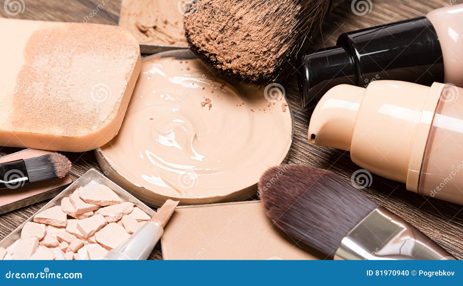 Basic Makeup Products for Flawless Complexion Stock Photo - Image of ...