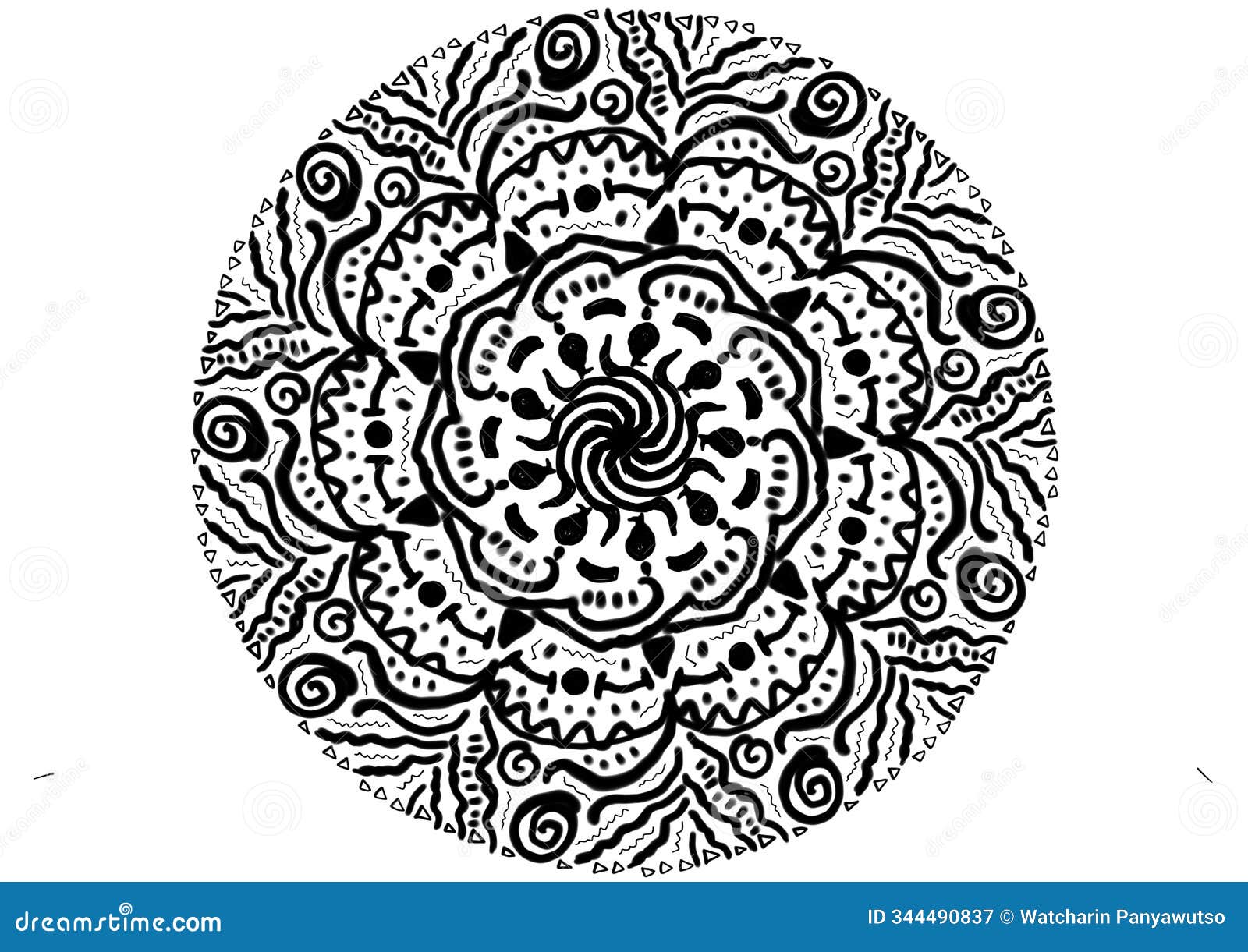 The Mandala Line Art Cartoon Vector | CartoonDealer.com #72713477