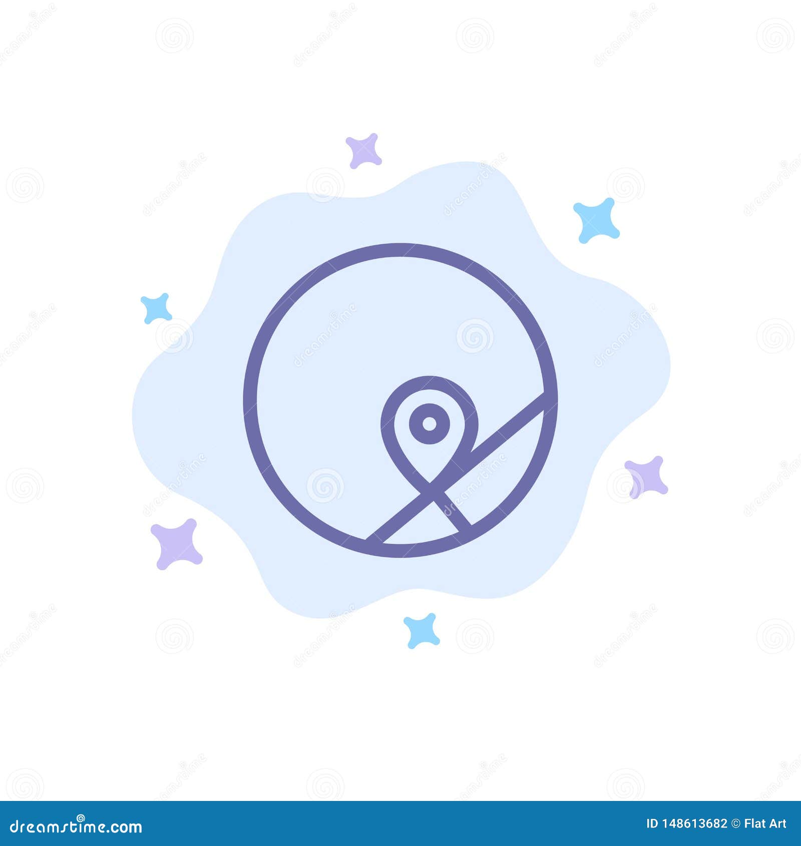 Basic, Map, Location, Map Blue Icon on Abstract Cloud Background Stock ...
