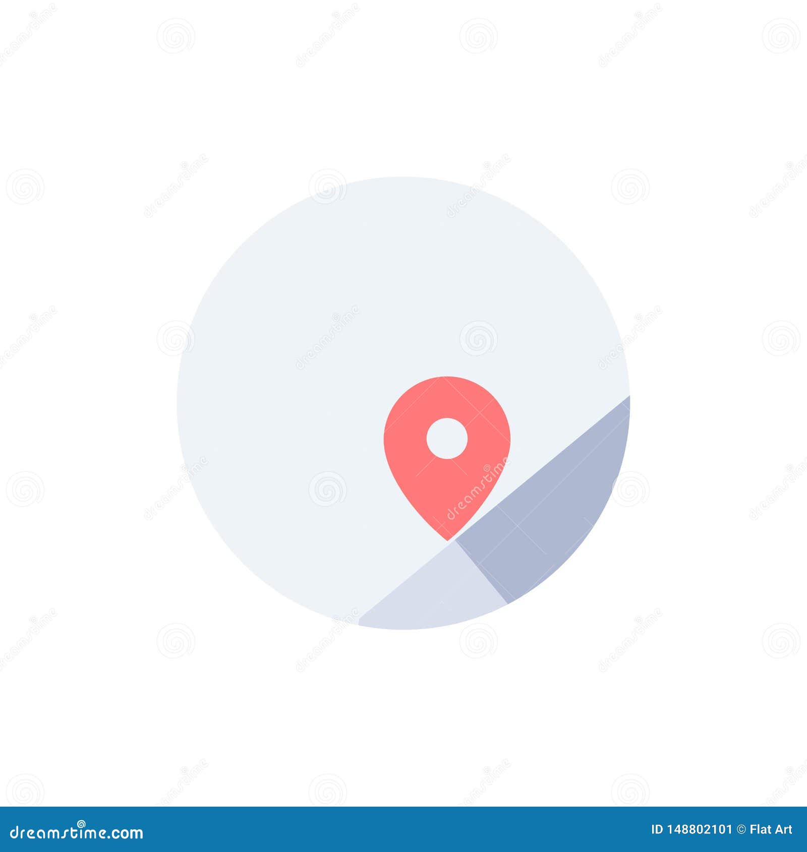 Basic, Map, Location, Map Flat Color Icon. Vector Icon Banner Template ...