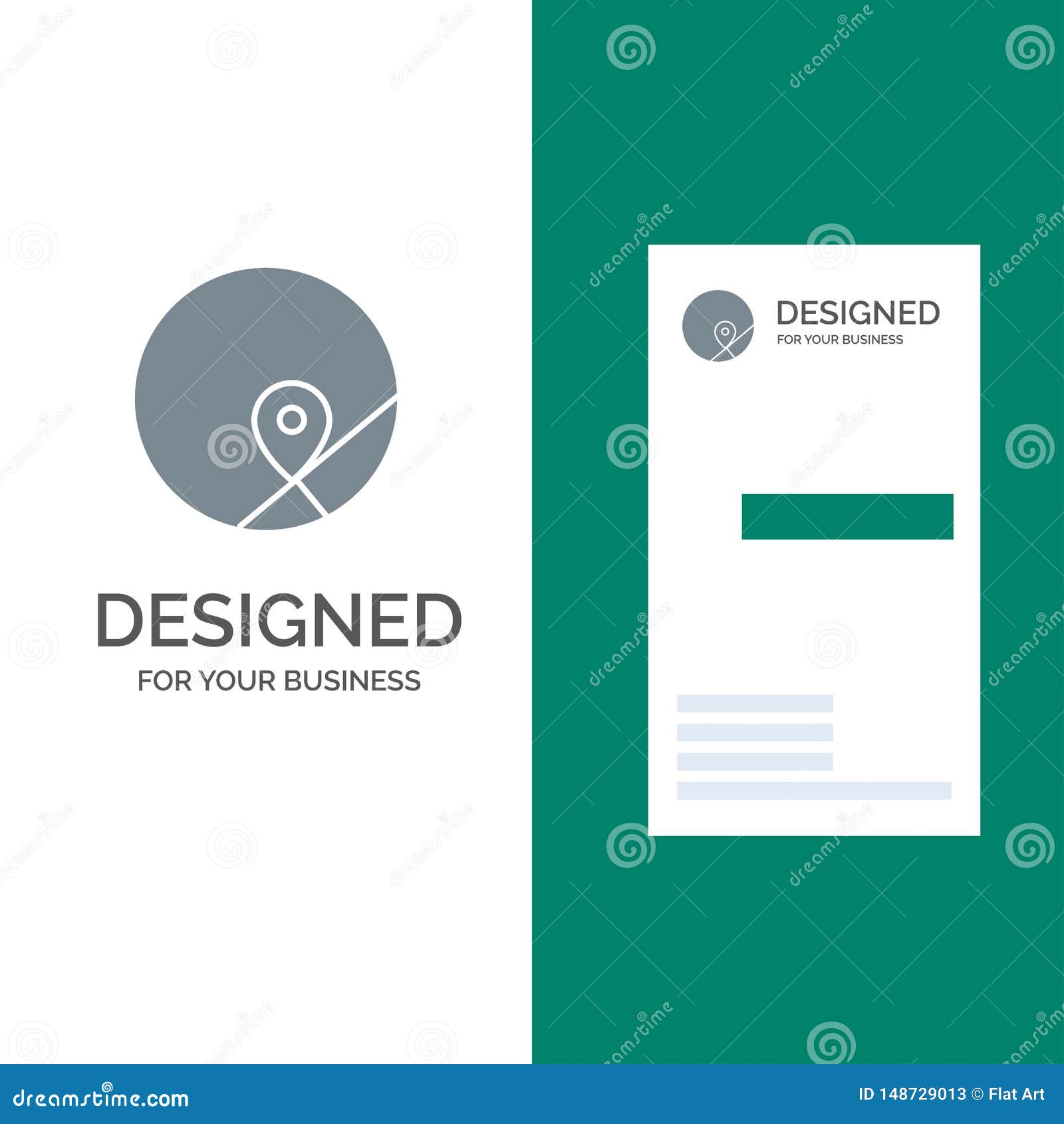 Basic, Map, Location, Map Grey Logo Design and Business Card Template ...