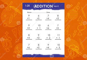Basic Math Addition for Kids. an Educational Worksheet for Kids Stock ...