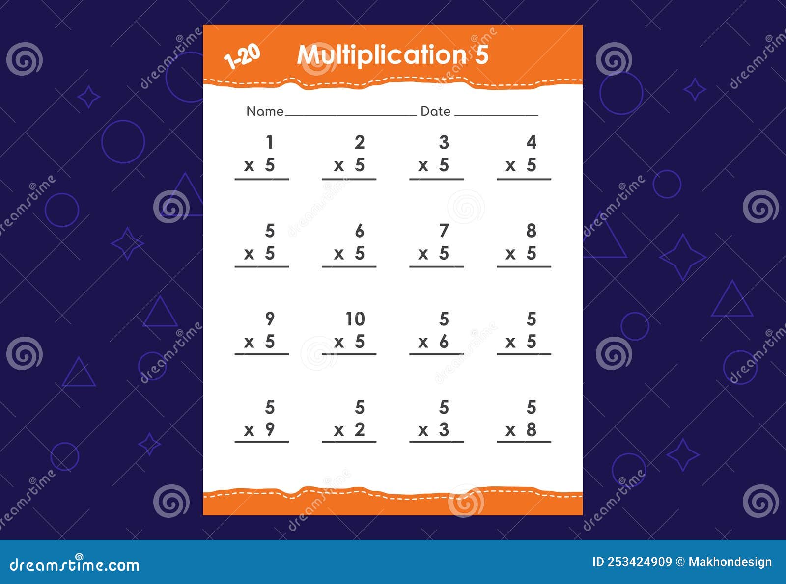 Basic Math Multiplication for Kids. an Educational Worksheet for Kids ...
