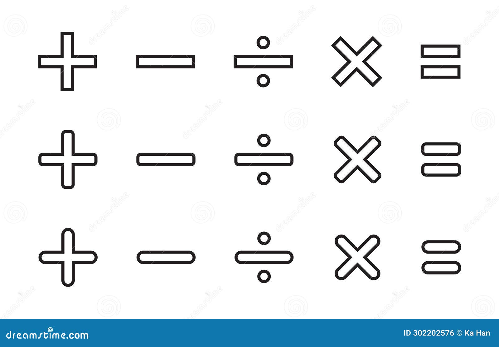 Basic Math Symbols. Addition, Subtraction, Division, Multiplication ...