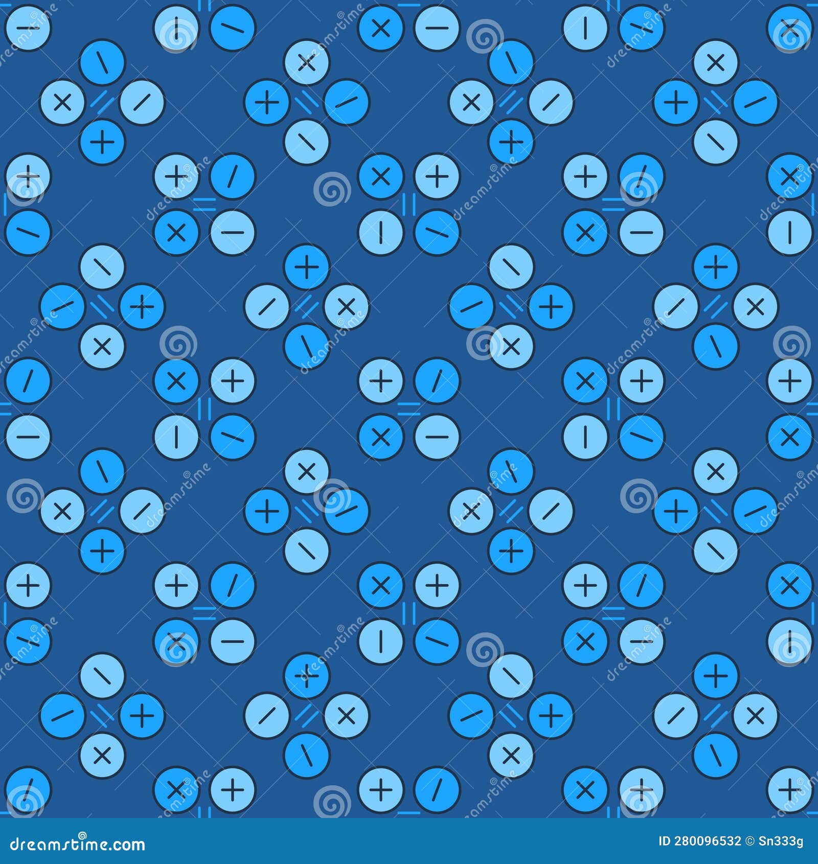 Basic Math Symbols Vector Mathematics Colored Seamless Pattern Stock ...