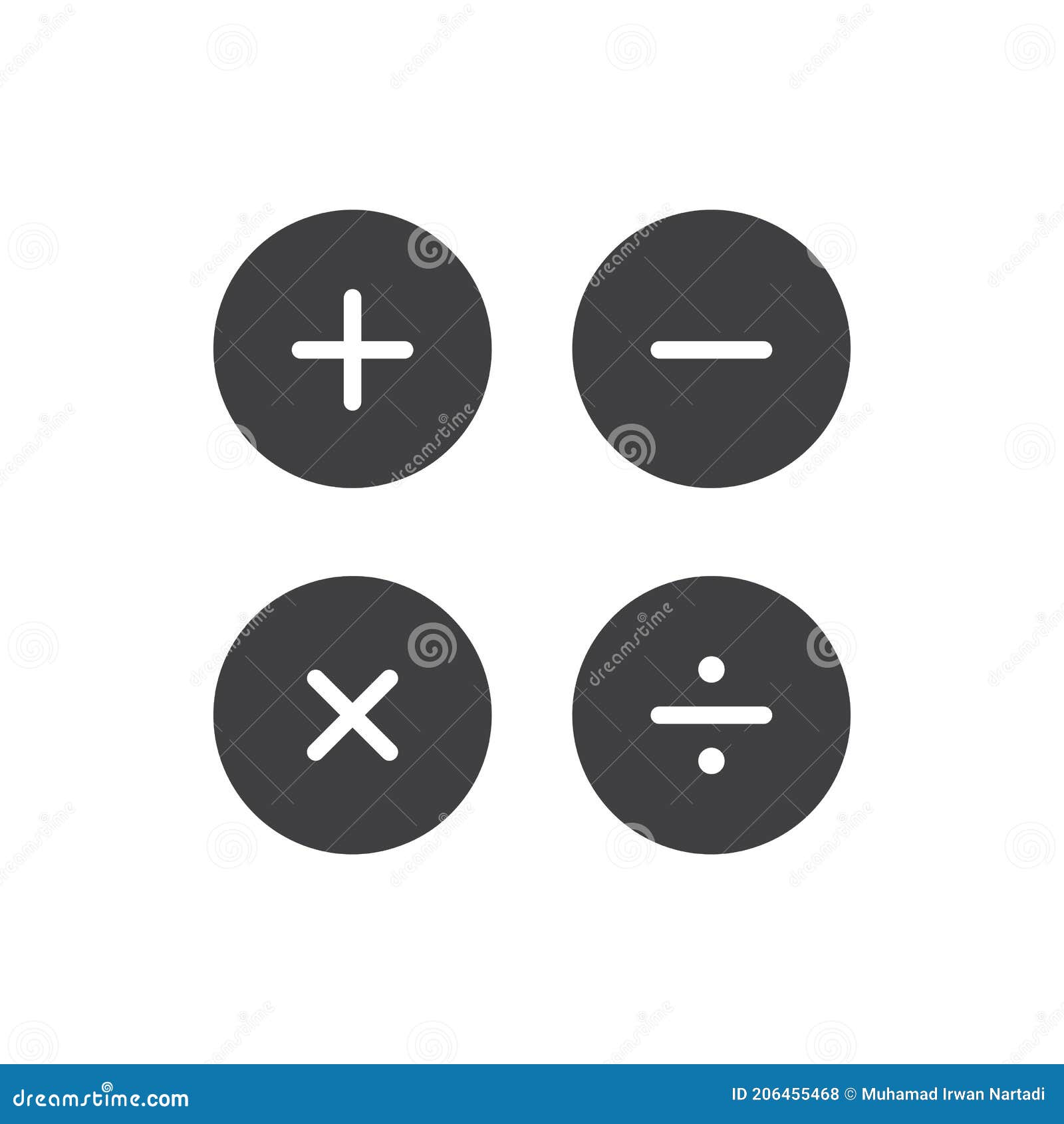 Basic Mathematical, Calculation Sign. Vector Icon Template Stock Vector ...