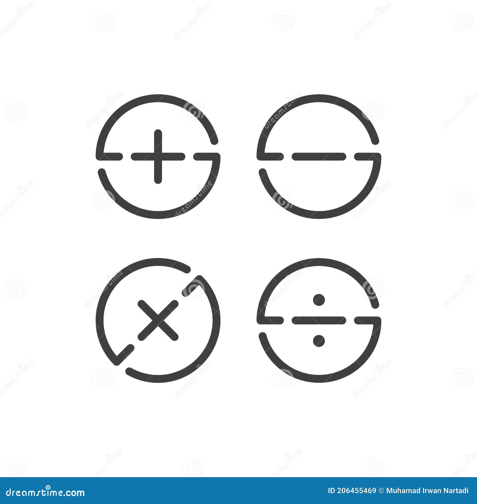 Basic Mathematical, Calculation Sign. Vector Icon Template Stock Vector ...