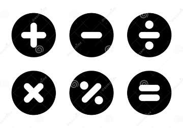 Basic Mathematical Calculation Symbol Icon Vector in Flat Style Stock ...