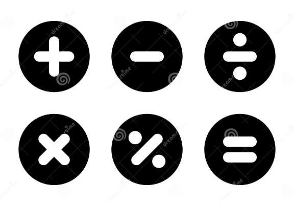 Basic Mathematical Calculation Symbol Icon Vector in Flat Style Stock ...