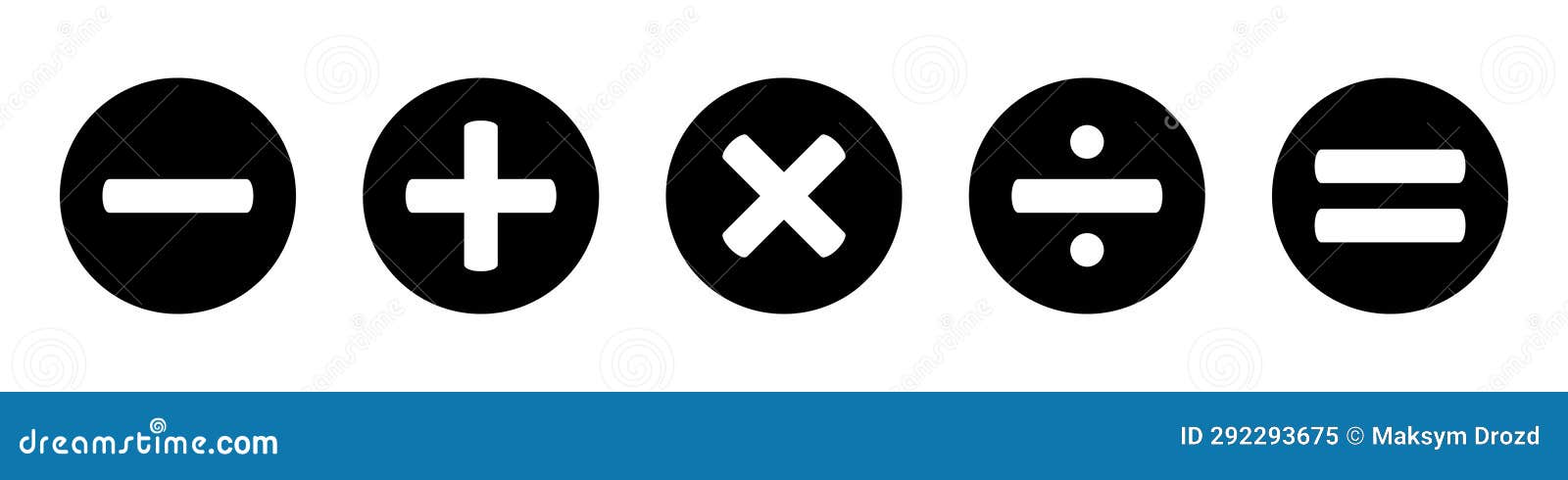 Mathematical Icon. Multiplication Subtraction Division Plus Percent And ...