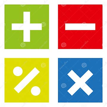Basic Mathematical Symbols on White Background Stock Vector ...